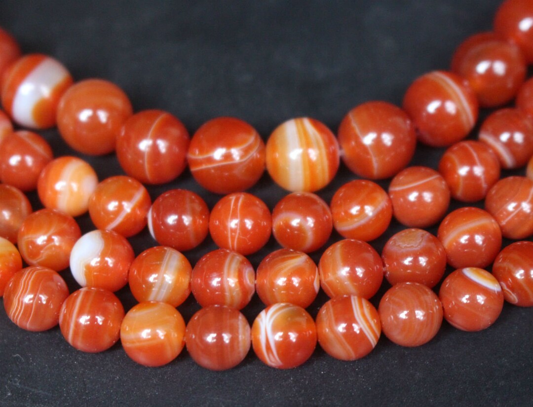 Natural Red Stripe Agate,red Sardonyx Agate 4mm,6mm, 8mm,10mm,12mm,14mm ...