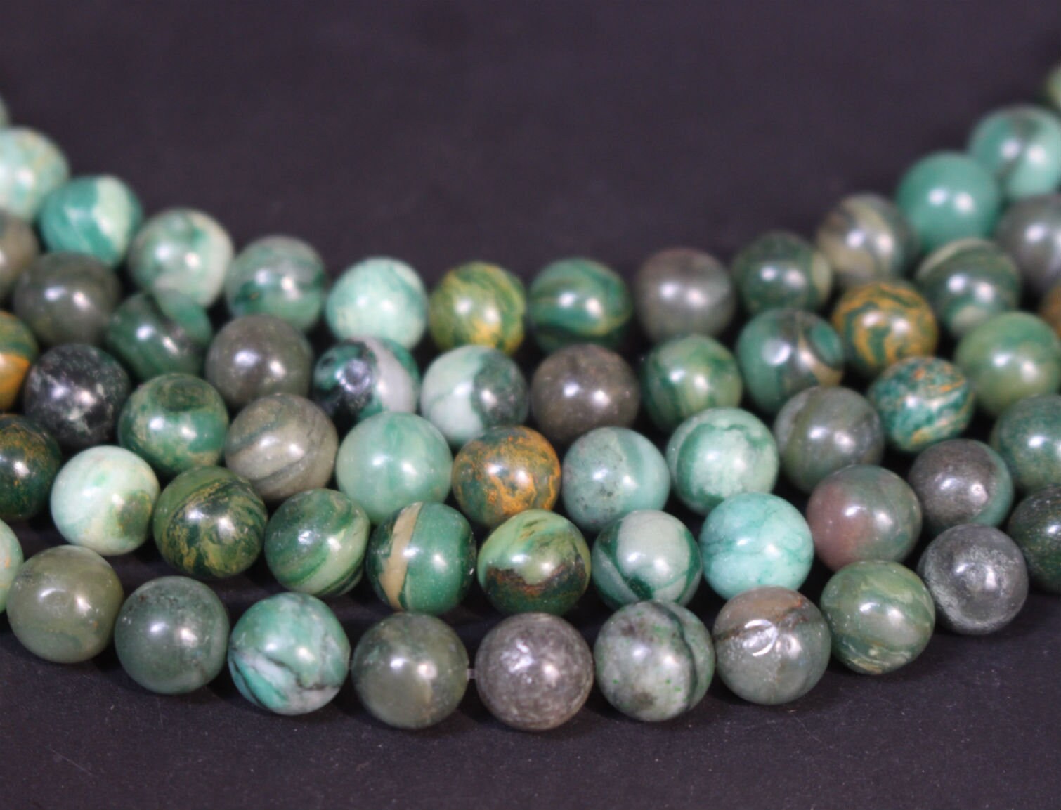 Natural Green Verdite Beads 6mm8mm 10mm Smooth Round Loose | Etsy