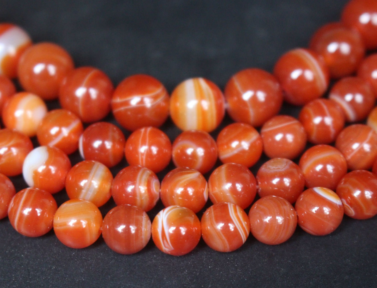 Natural red stripe agateRed Sardonyx 4mm6mm | Etsy
