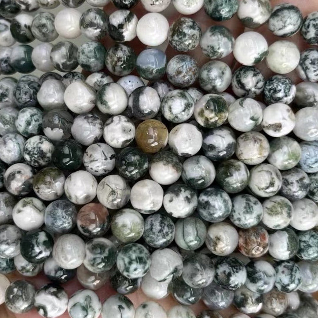 Perlas sueltas de ágata verde redonda natural de 6-12 mm - Etsy España