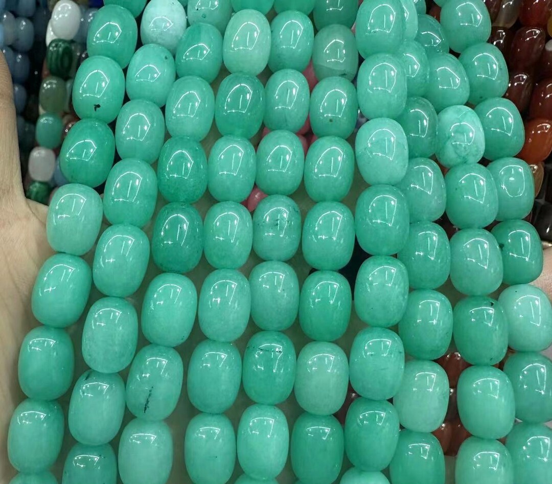 Amazonite Blue Chalcedony Barrel Gemstone Beads ,blue Stone Column ...