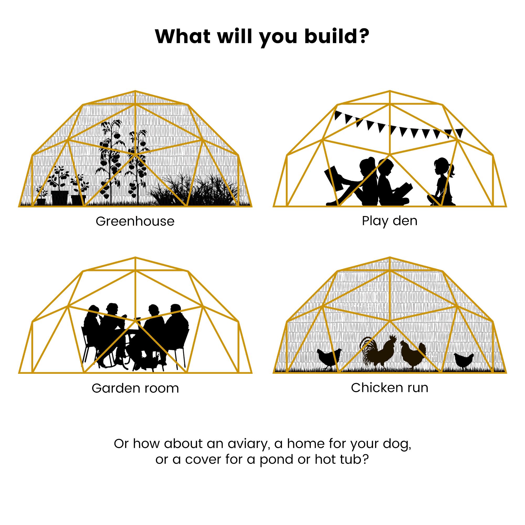 Panda Domes - 2V Geodesic Dome Hub Kit to Build 10ft to 16ft (~ 3m to ...
