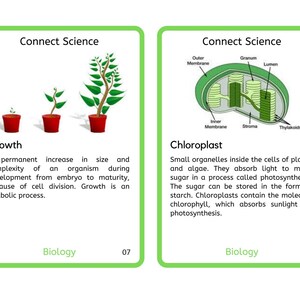 Biology Printable Learning / Revision Cards 59 Card Deck With Cheat ...