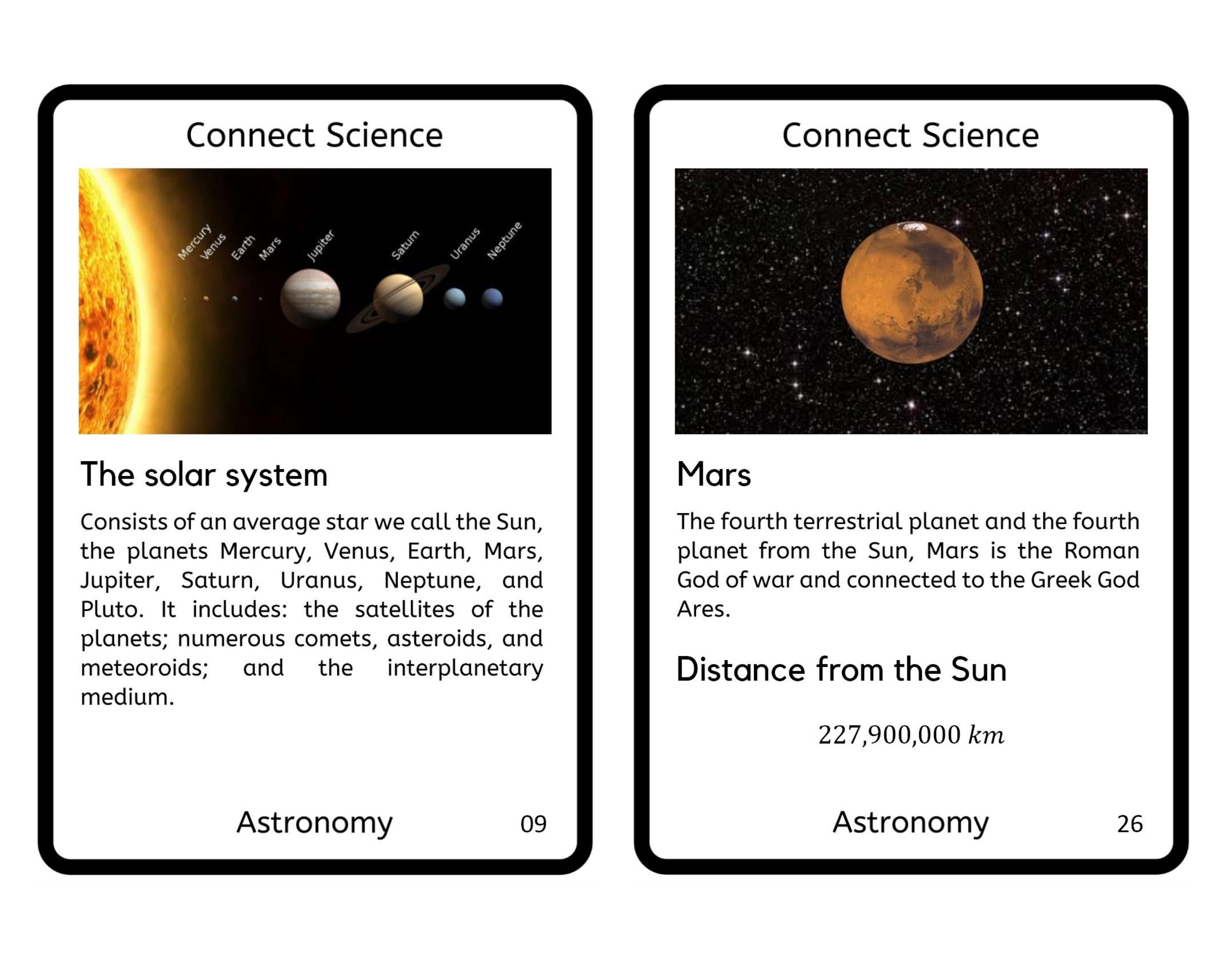 Astronomy Printable Learning / Revision Cards 80 Card Deck With Cheat ...