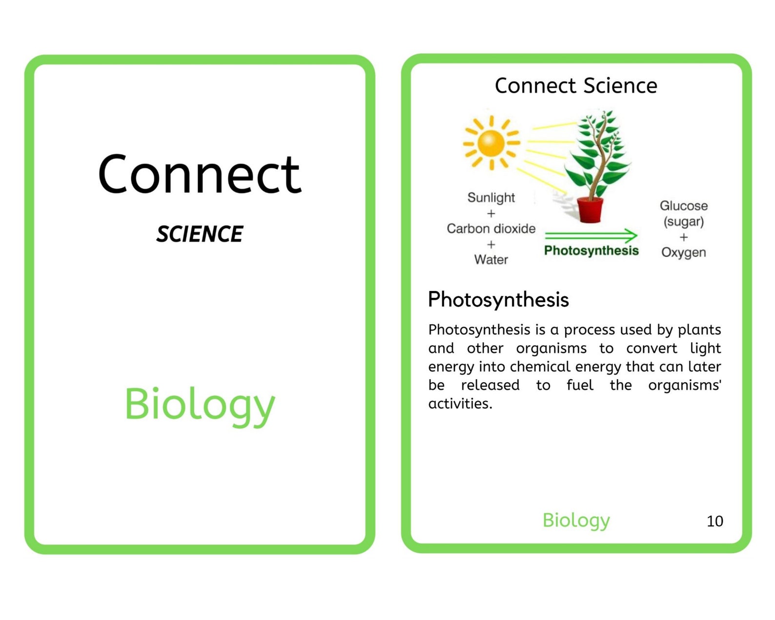 Biology Printable Learning / Revision Cards 59 Card Deck With Cheat ...