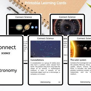 Astronomy Printable Learning / Revision Cards 80 Card Deck With Cheat ...