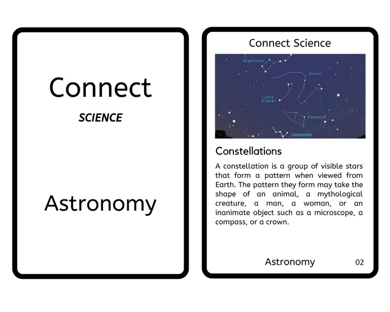 Astronomy Printable Learning / Revision Cards 80 Card Deck With Cheat ...