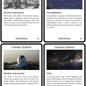 Astronomy Printable Learning / Revision Cards 80 Card Deck With Cheat ...