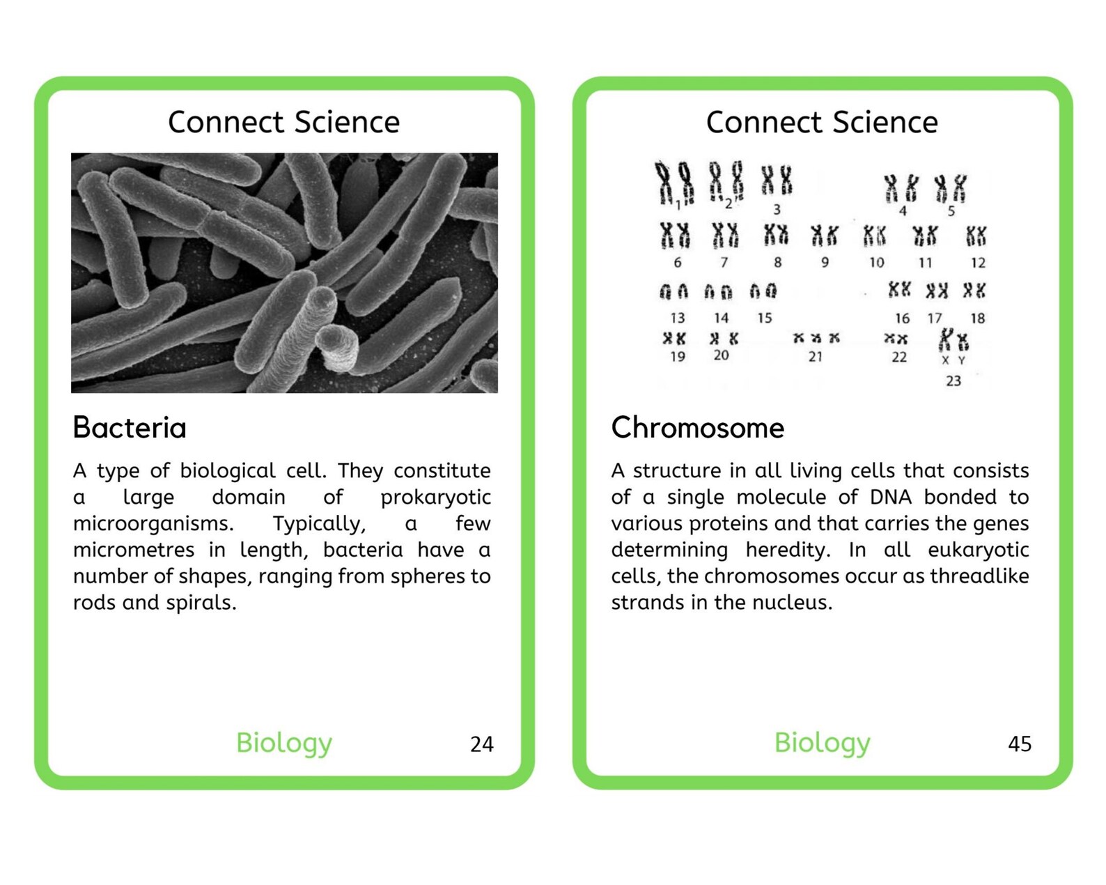 Biology Printable Learning / Revision Cards 59 Card Deck With Cheat ...
