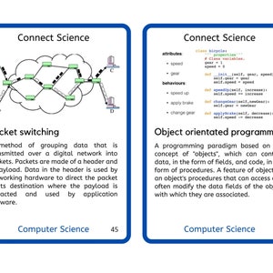 Computer Science Printable Learning / Revision Cards 111 Card Deck With ...