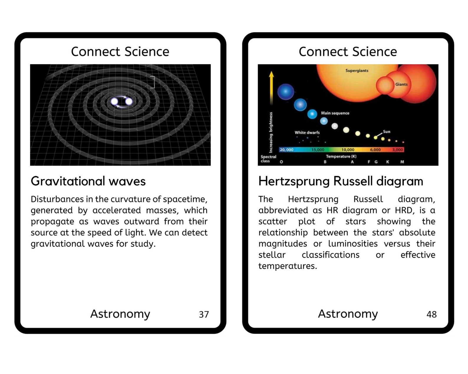 Astronomy Printable Learning / Revision Cards 80 Card Deck With Cheat ...