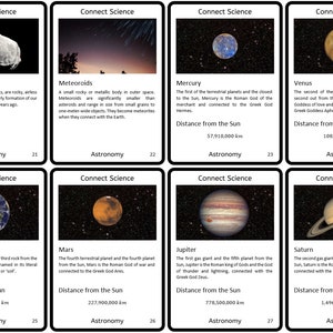 Astronomy Printable Learning / Revision Cards 80 Card Deck With Cheat ...