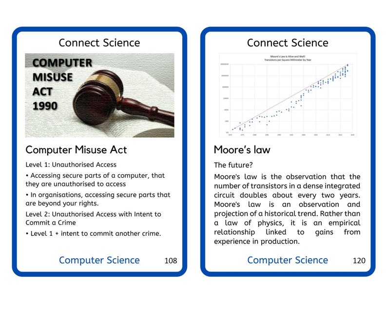 Computer Science Printable Learning / Revision Cards 111 Card Deck With ...