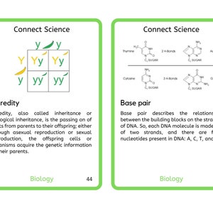 Biology Printable Learning / Revision Cards 59 Card Deck With Cheat ...