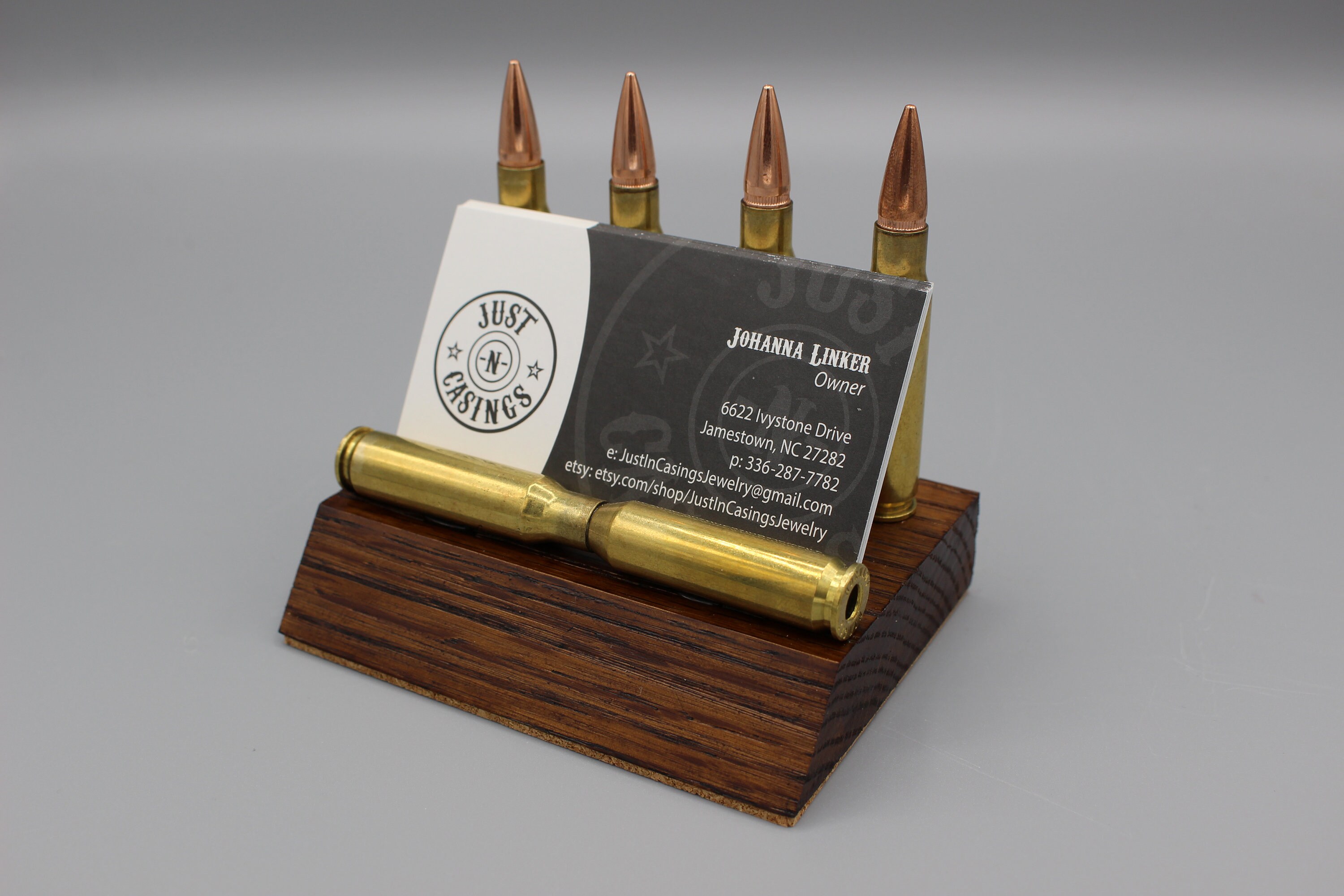 Desktop Hardwood Bullet Business Card Holder w/ free | Etsy