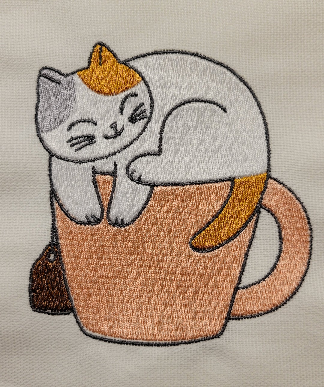 Tea Cup Kitty Machine Embroidery Design - Etsy