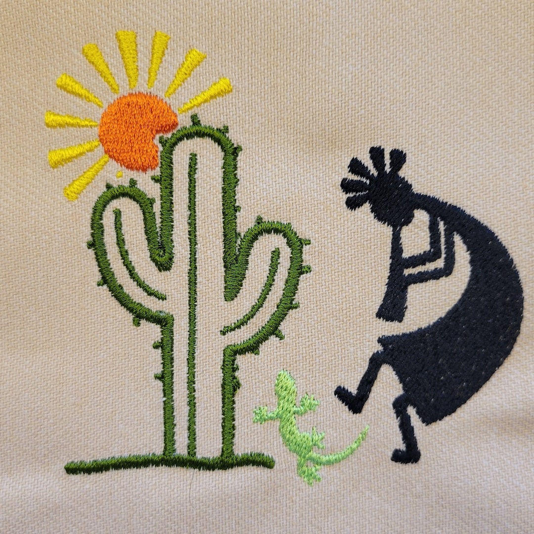 Kokopelli With Cactus Machine Embroidery Design - Etsy