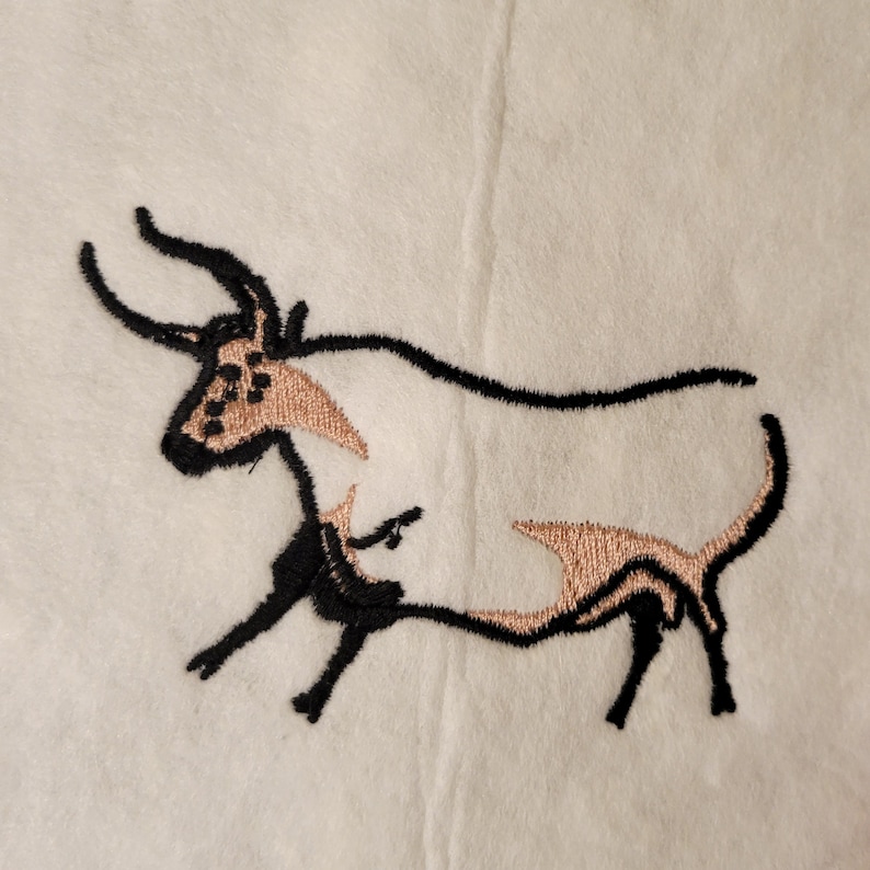 Prehistoric Cave Art Bull Machine Embroidery Design - Etsy