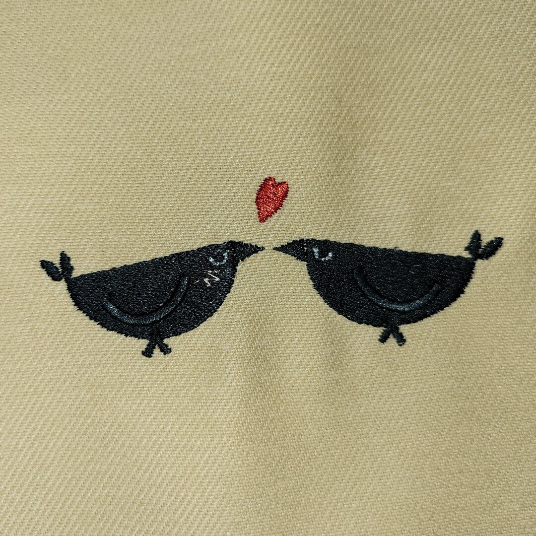 Two Crows in Love Machine Embroidery Design - Etsy