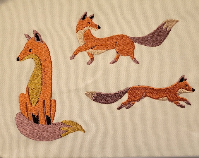 Three Little Foxes Machine Embroidery Designs, 3 Individual Designs - Etsy