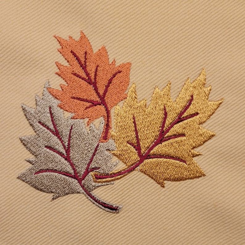 Three Leaves Machine Embroidery Design - Etsy
