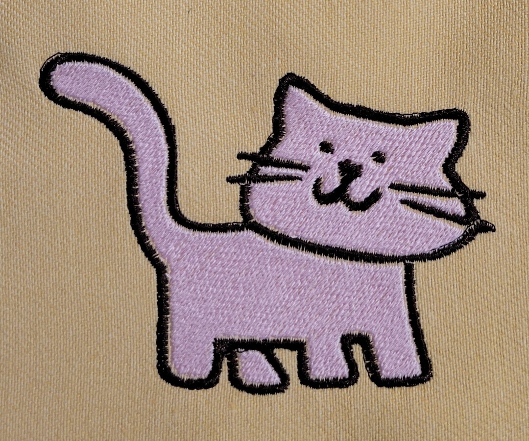 Playful Kitty Machine Embroidery Design - Etsy