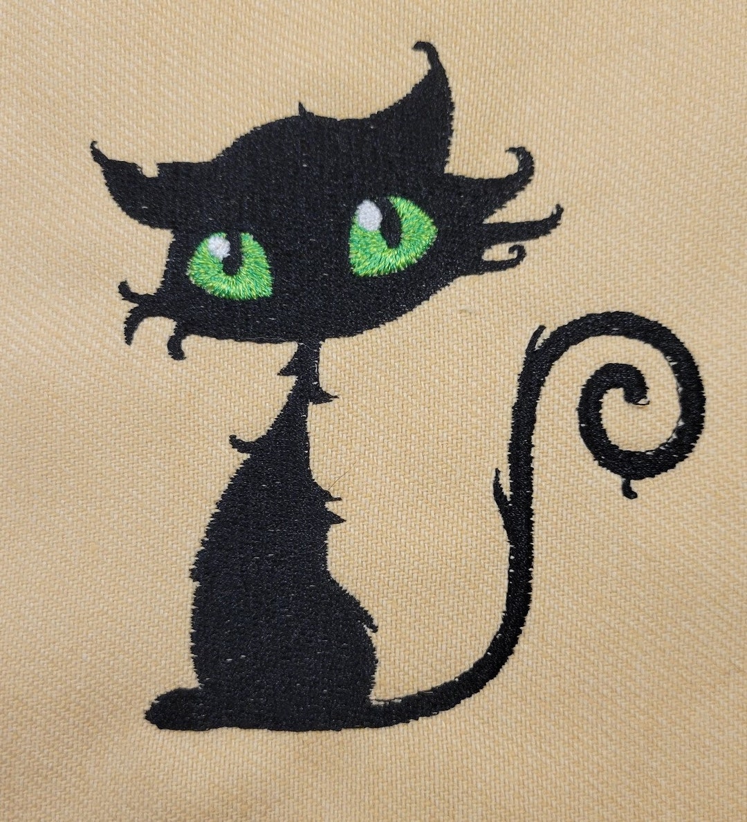 Adorable Black Cat Machine Embroidery Design - Etsy