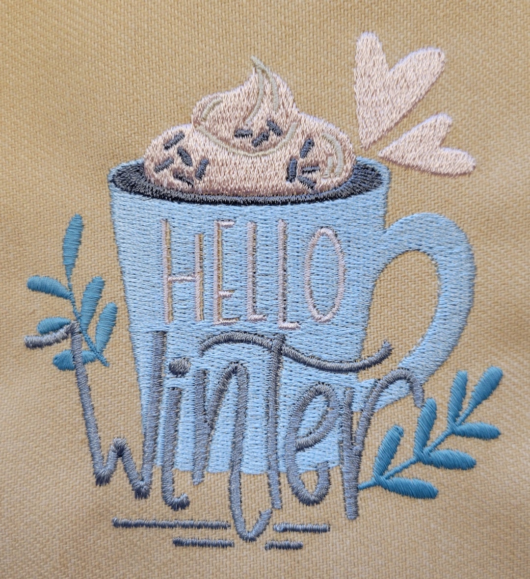 Winter Latte Machine Embroidery Design - Etsy