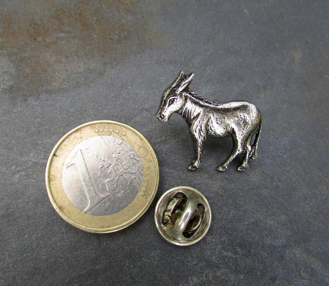 Little Donkey Pin Brooch, Silver Plated Brass, Donkey Nativity Scene ...