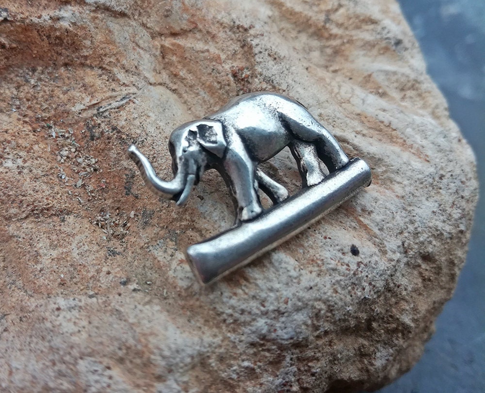 Elephant Brooch Pin's Silver-plated Brass African Animal | Etsy