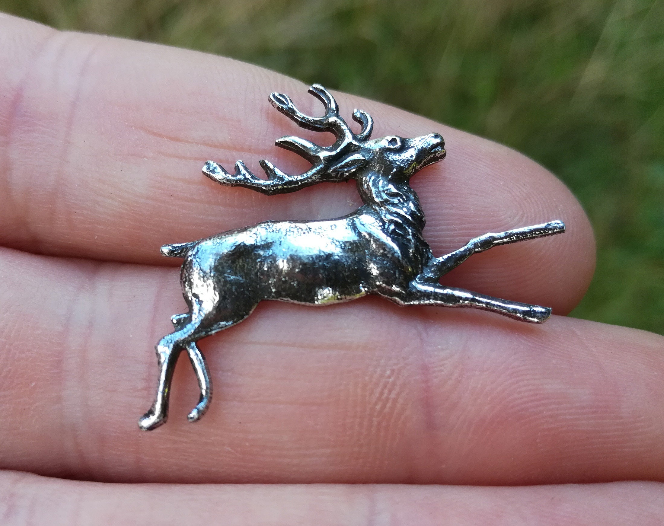 Deer Pin Brooch Silver-plated Brass Art Nouveau Forest Deer - Etsy