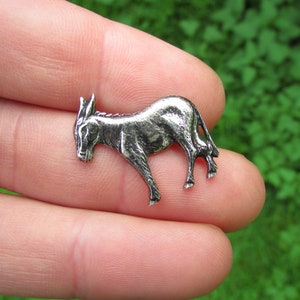 Little Donkey Pin Brooch, Silver Plated Brass, Donkey Nativity Scene ...