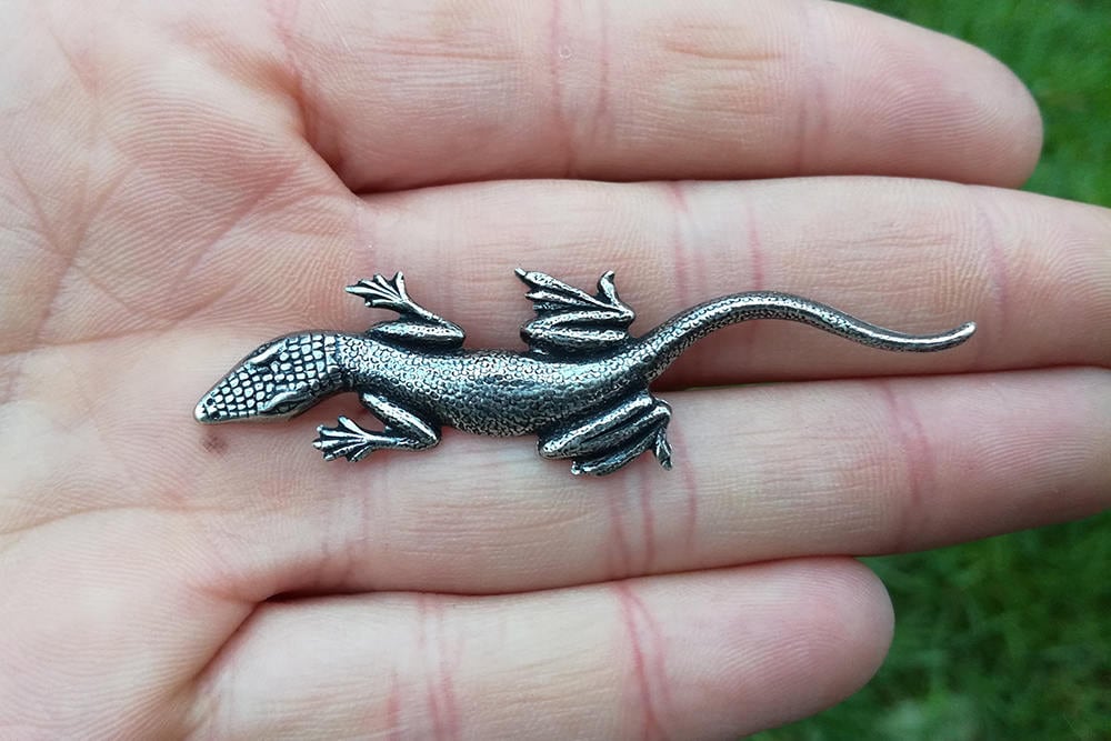 Lizard Pin's Brooch silver-plated or gilded Brass Lizard | Etsy