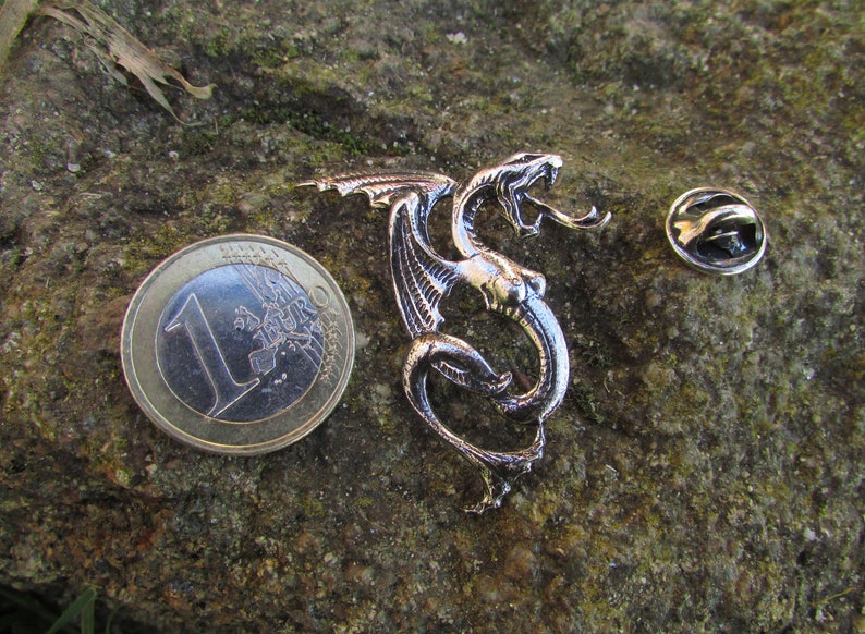 Chimera Demon Winged Serpent Pin Brooch Silver-plated Brass - Etsy