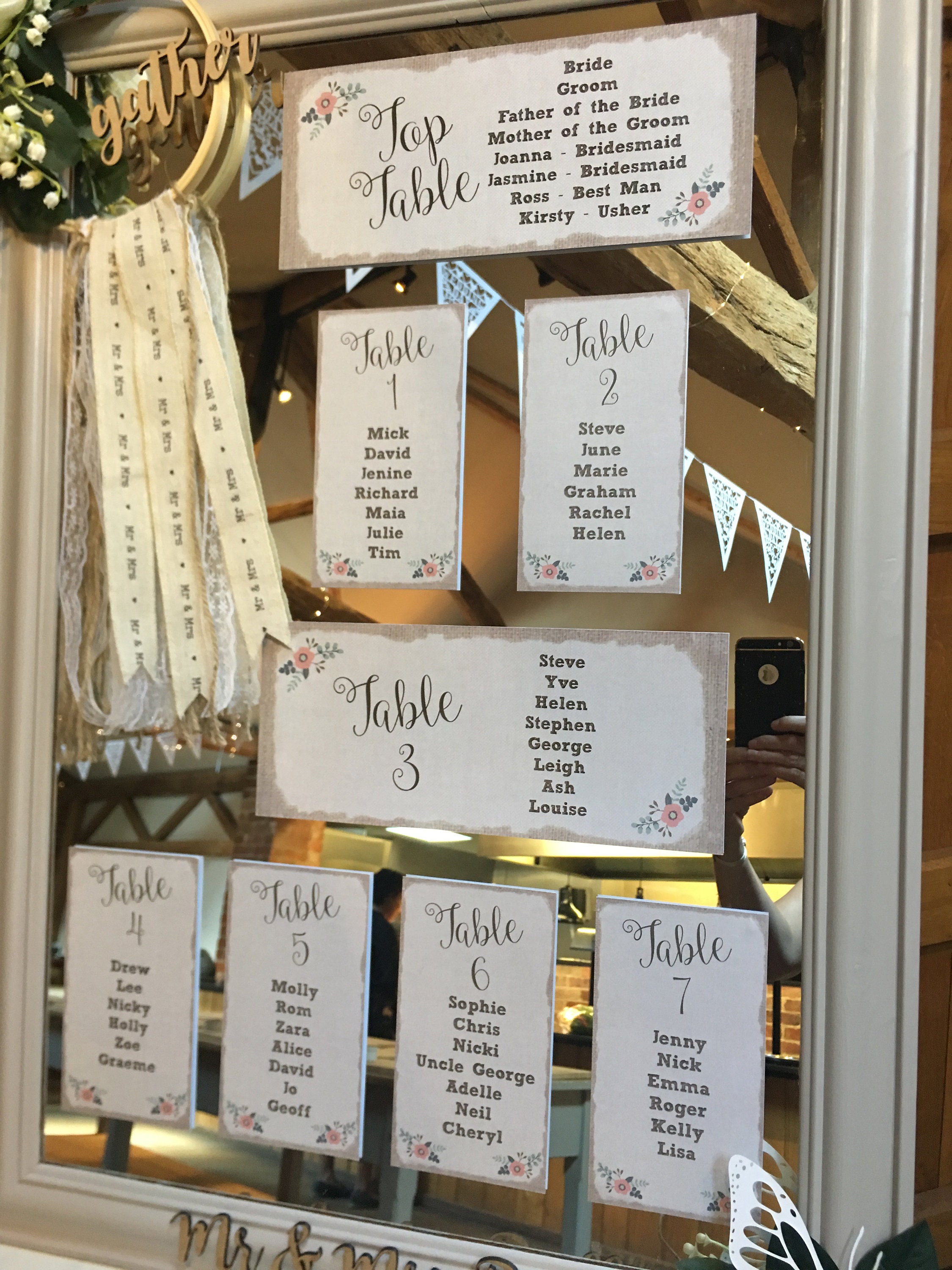 Personalised Table Seating Plan Cards_disney Minnie/mickey Mouse ...