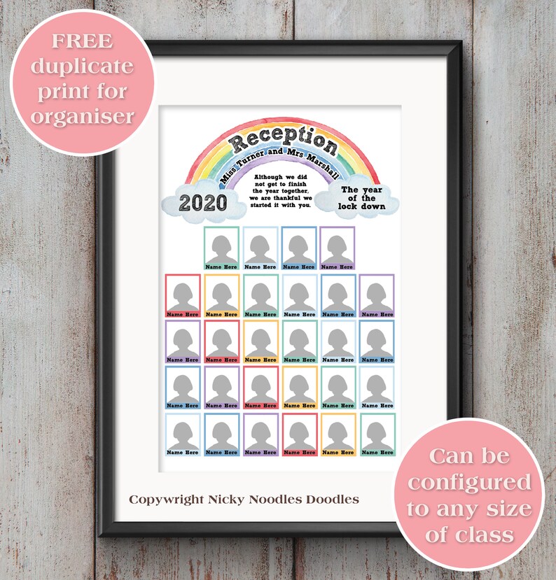 DIGITAL Thank You Teacher Class Rainbow Photo Collage - Etsy