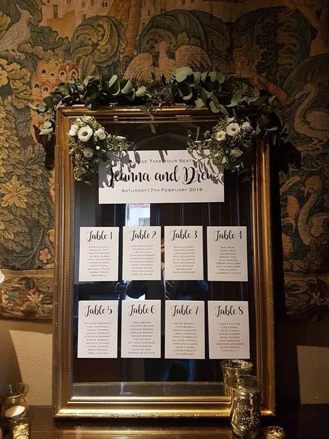 Personalised Table Seating Plan Cards_beauty and Beast - Etsy