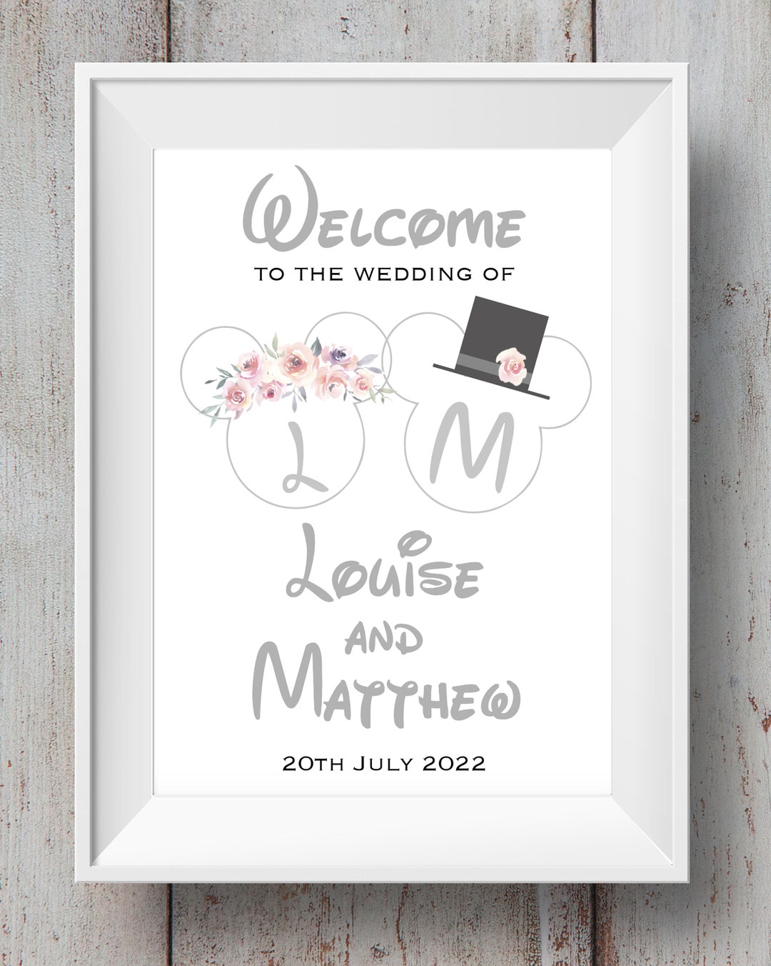 DIGITAL Personalised Welcome Sign_disney Minnie/mickey Heads - Etsy