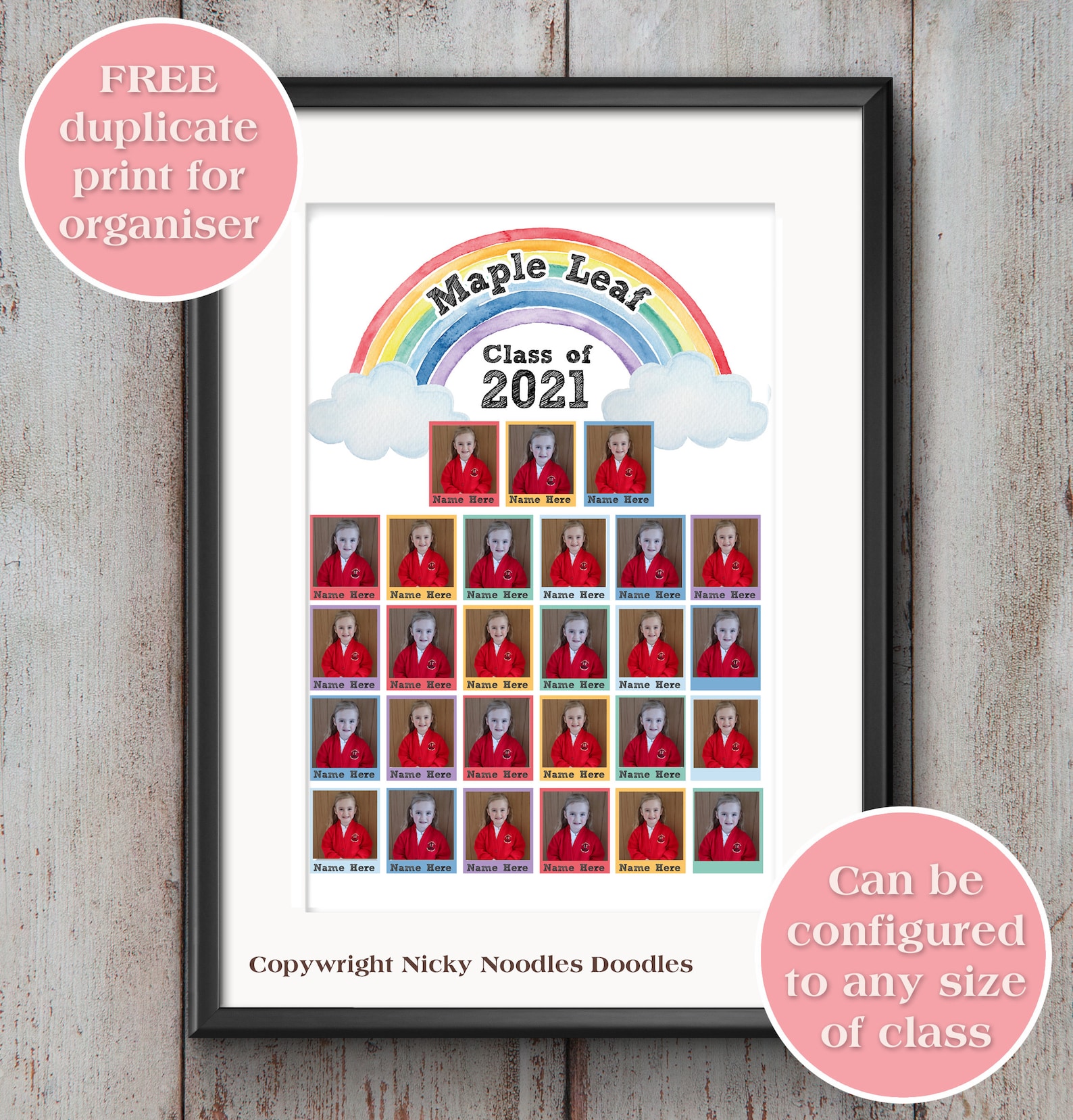 Thank You Teacher Class Rainbow Photo Collage - Etsy