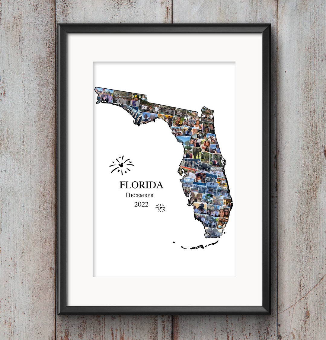Florida Map Destination Photo Collage - Etsy
