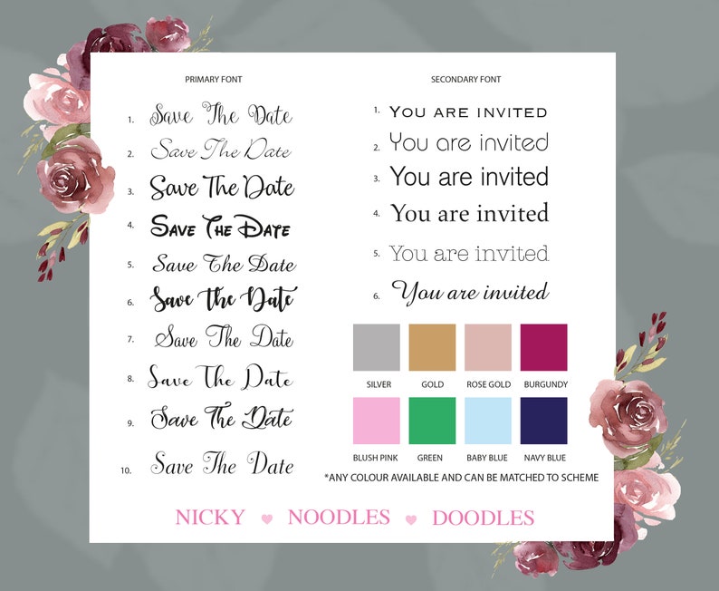 10 X A5 Menu Personalised Disney Minnie/mickey Mouse Floral - Etsy