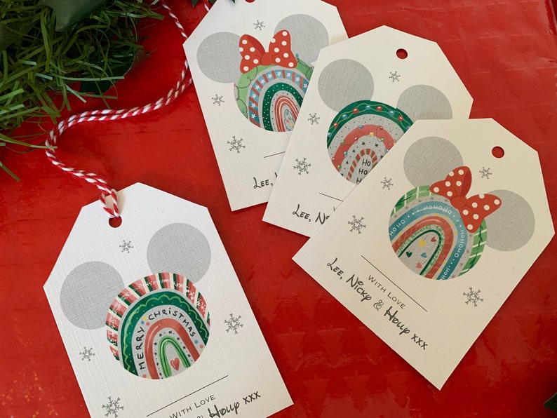 8pk_personalised Disney Rainbow Christmas Gift Tag - Etsy