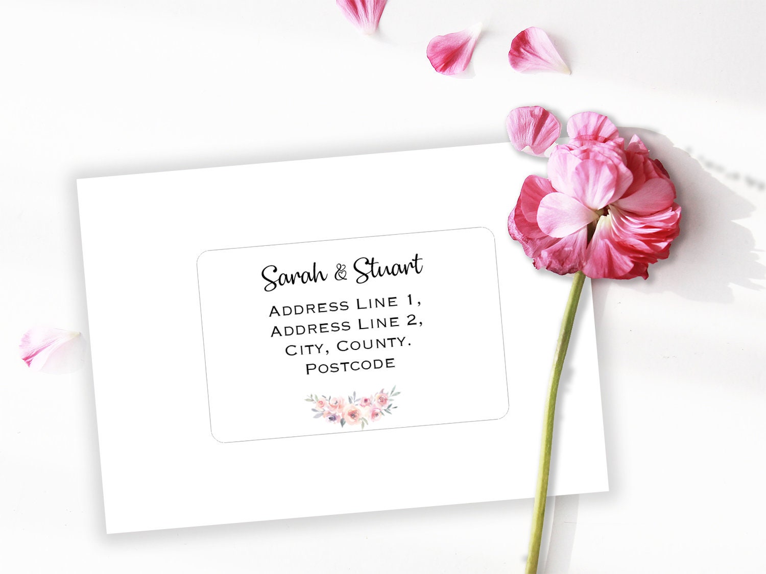 Floral Envelope Return Address Labels | Etsy