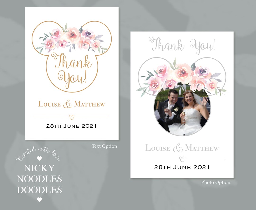 10 X Personalised A6 Thank You Cards With Envelopes_disney Minnie ...