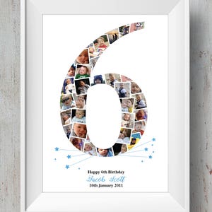 Birthday / Anniversary Number Age Photo Collage - Etsy UK