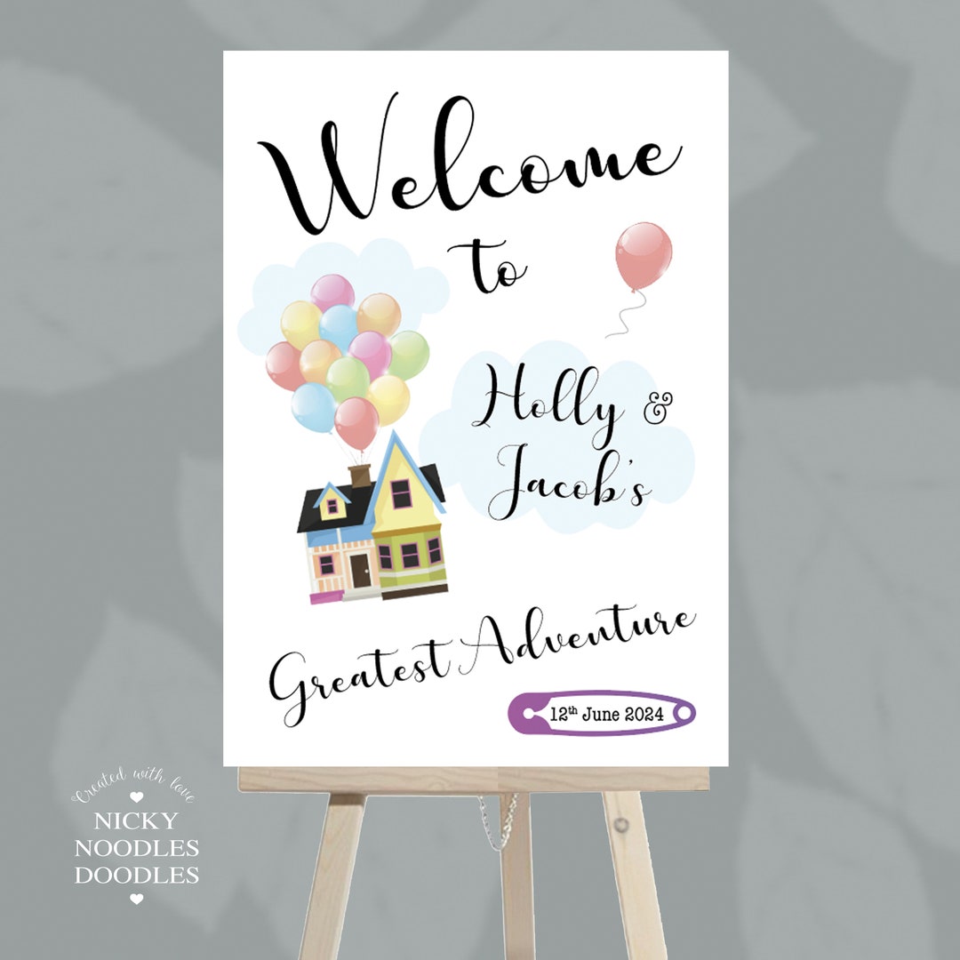 Up Themed Personalised Welcome Sign - Etsy