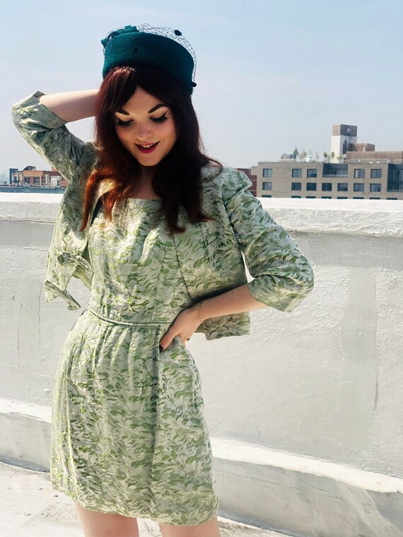 Jet Set in Emerald 60s Dress and Bolero - Gem