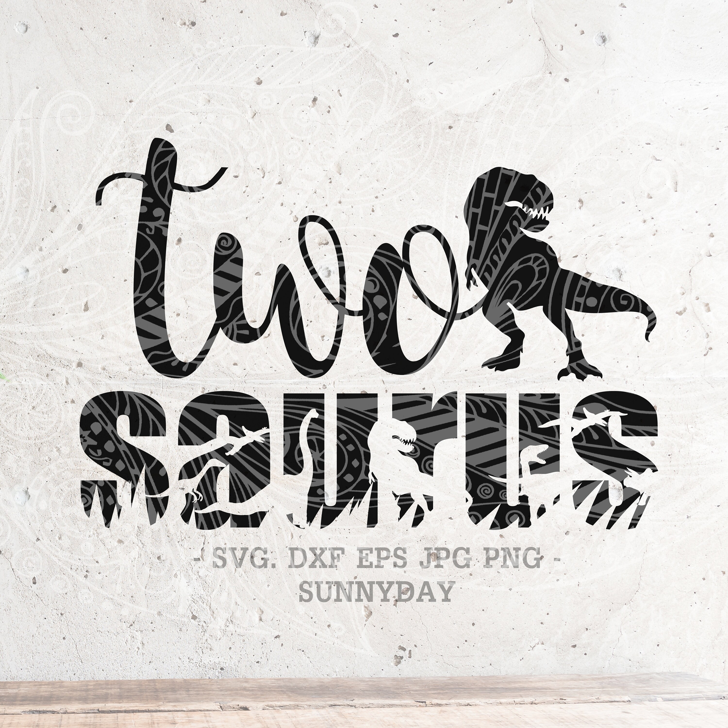 Two A Saurus Svg File,2nd Birthday Shirt,dxf Silhouette Print Vinyl ...
