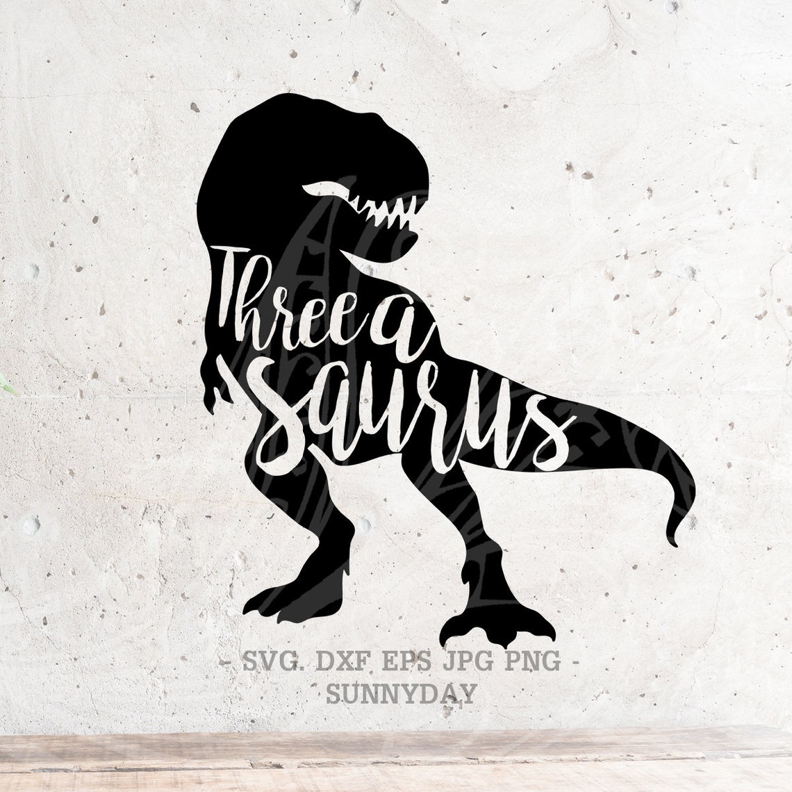 Three A Saurus Svg File DXF Silhouette Print Vinyl Cricut | Etsy
