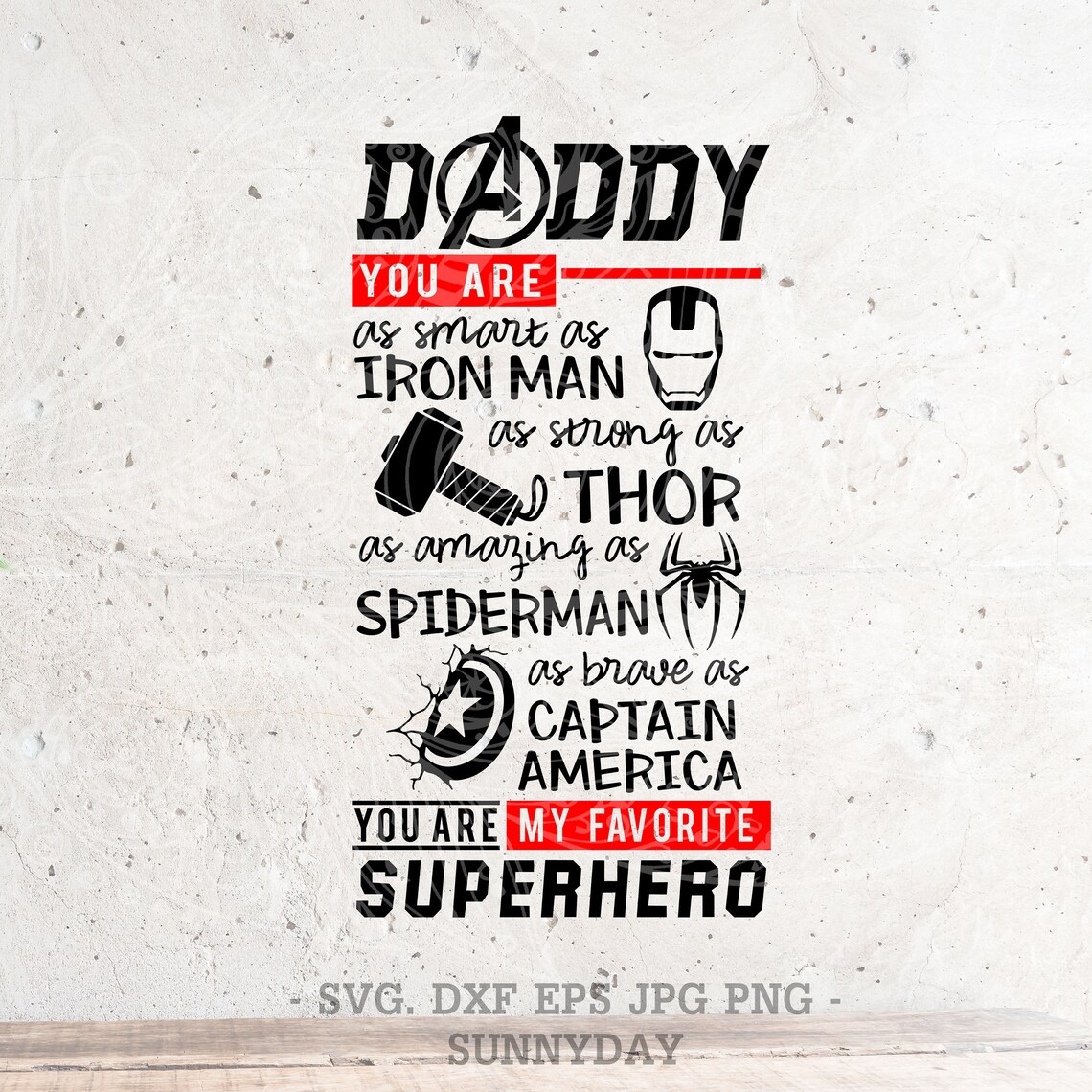 Superhero Daddy Svg Filedxf Silhouette Print Vinyl Cricut - Etsy